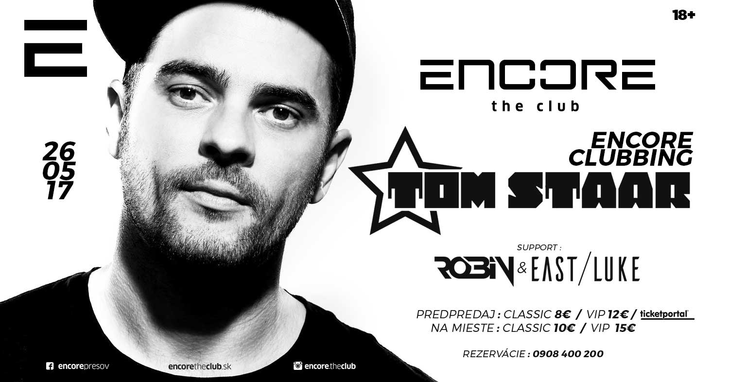 Encore Clubbing – Tom Staar | TICKETPORTAL vstupenky na dosah - divadlo ...
