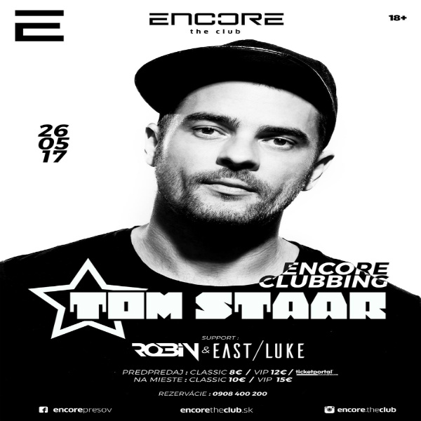 Encore Clubbing – Tom Staar | TICKETPORTAL vstupenky na dosah - divadlo ...